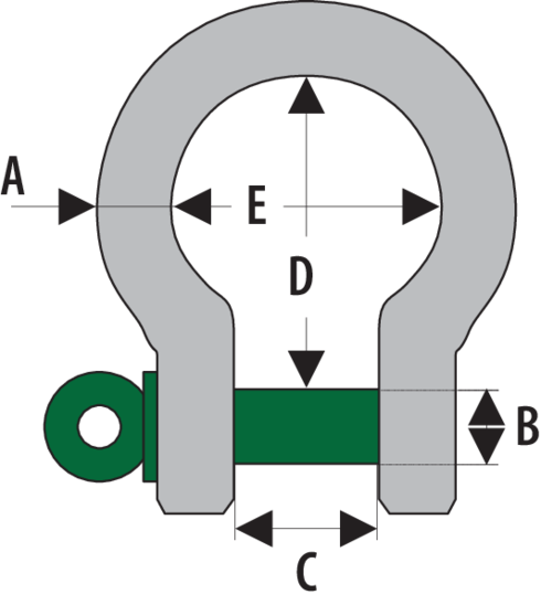 Bow Shackle with Screwpin G-4161 - Galvanized Steel with High Tensile ...