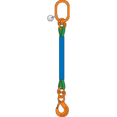 1-leg round sling assy with chain components (G10) | REMA